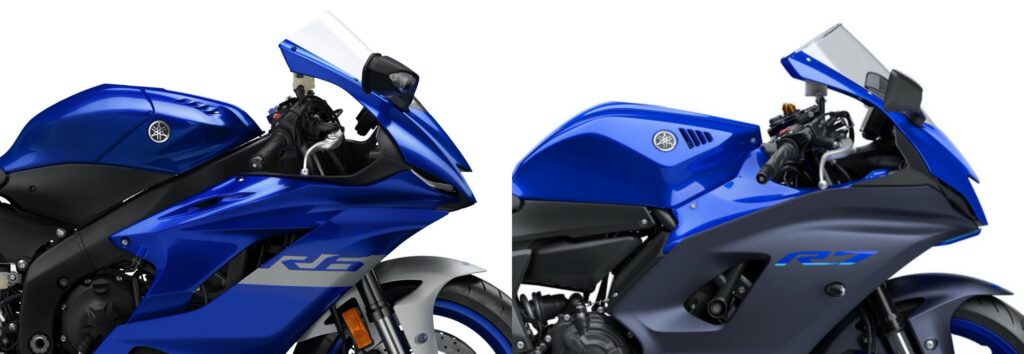 So sánh thiết kế Yamaha YZF-R7 2022 và R6 2020 | CHAYXE.VN