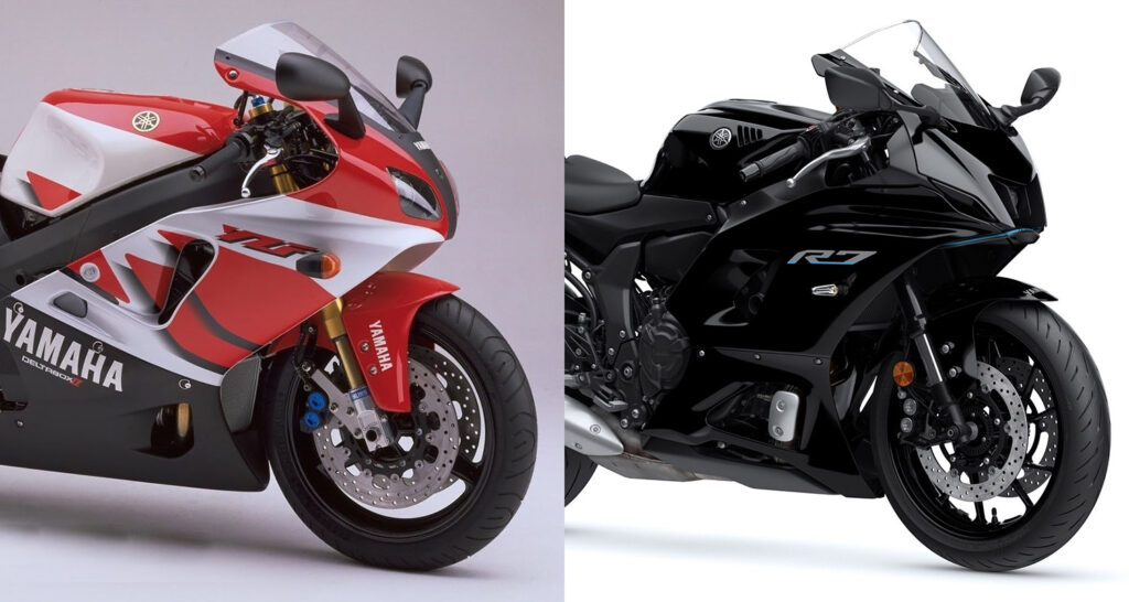 So sánh thiết kế Yamaha R7 1999 với R7 2022 | CHAYXE.VN